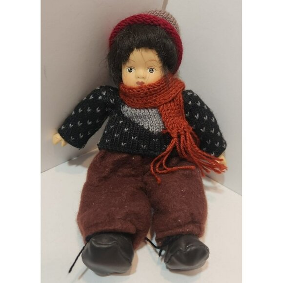 Source Unknown | Toys | Vtg Mini Porcelain Bisque Head Hands Doll With ...